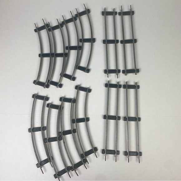 Toys | Vintage Metal Model Train Tracks 12 Pieces Straight Curved O27 ...